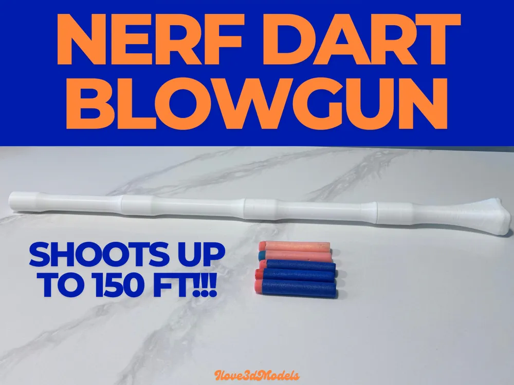 Nerf Dart Blowgun by ILove3dModels MakerWorld: Download Free 3D Models