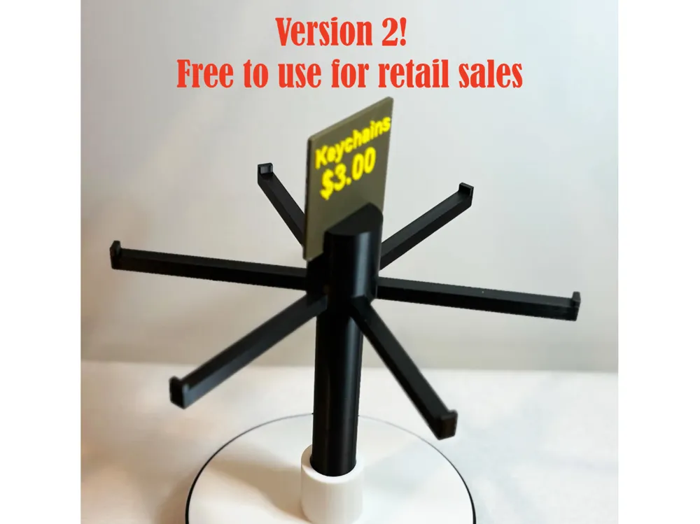 Spinning keychain display stand customizable V2! - Free 3D Print Model ...