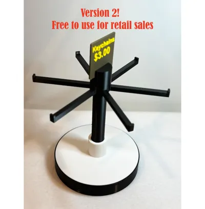 Spinning keychain display stand customizable V2! - Free 3D Print Model ...