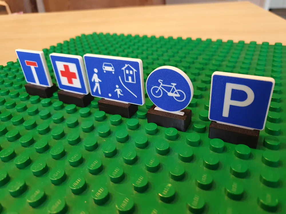 Duplo compatible Road Sign / Warning Triangle Vol3 by Fody1234 - MakerWorld