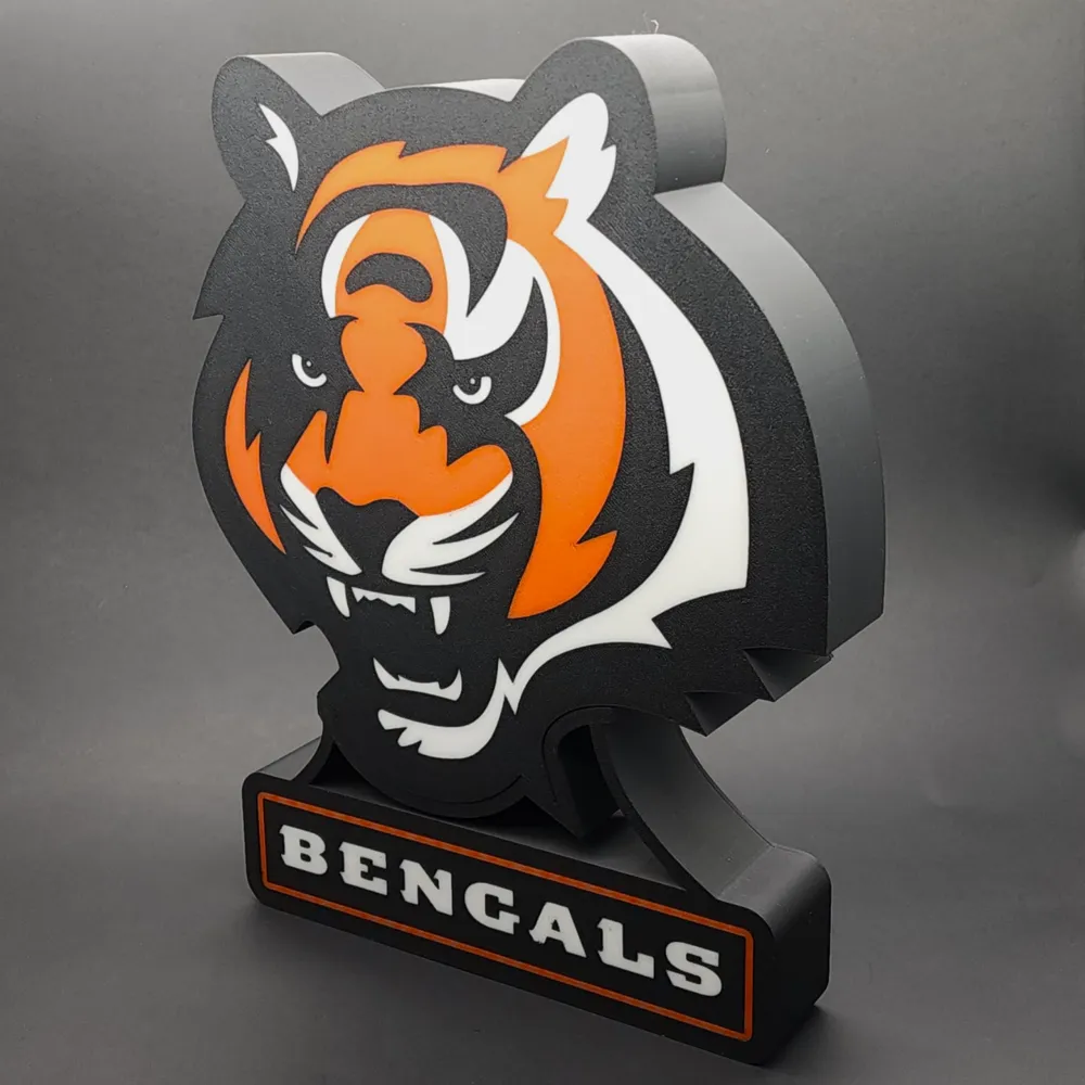 Cincinnati Bengals LED Light Box - Tiger Logo by Protofusion - MakerWorld