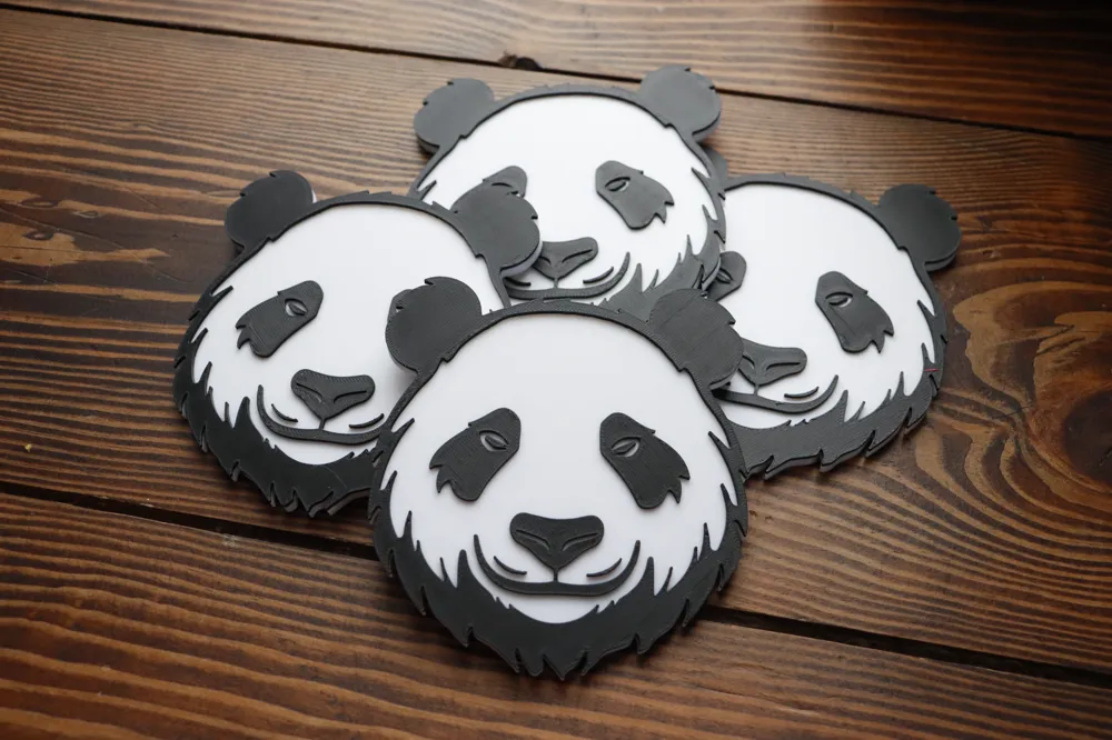 Panda Face Coasters by ArcadeSix - MakerWorld