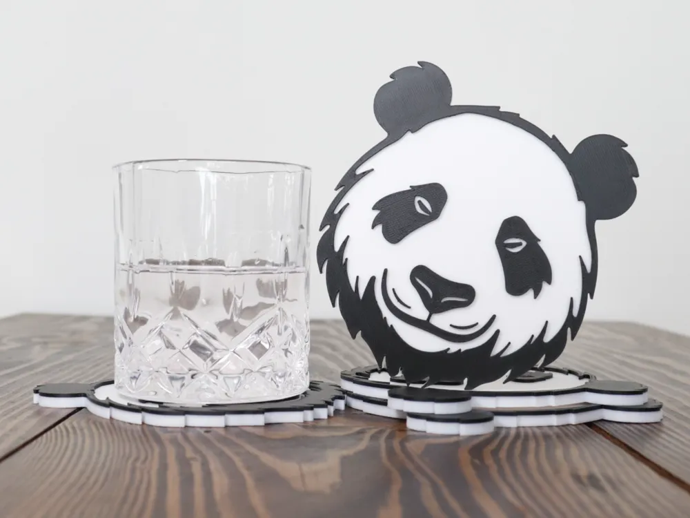 Panda Face Coasters by ArcadeSix - MakerWorld