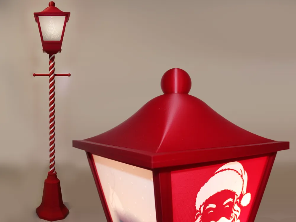 Victorian Christmas Street Lamp Candy Cane Lantern - Free 3D Print ...