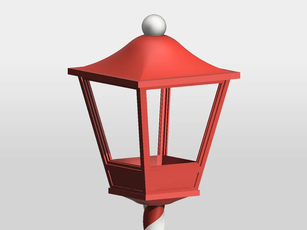 Victorian Christmas Street Lamp Candy Cane Lantern - Free 3D Print ...