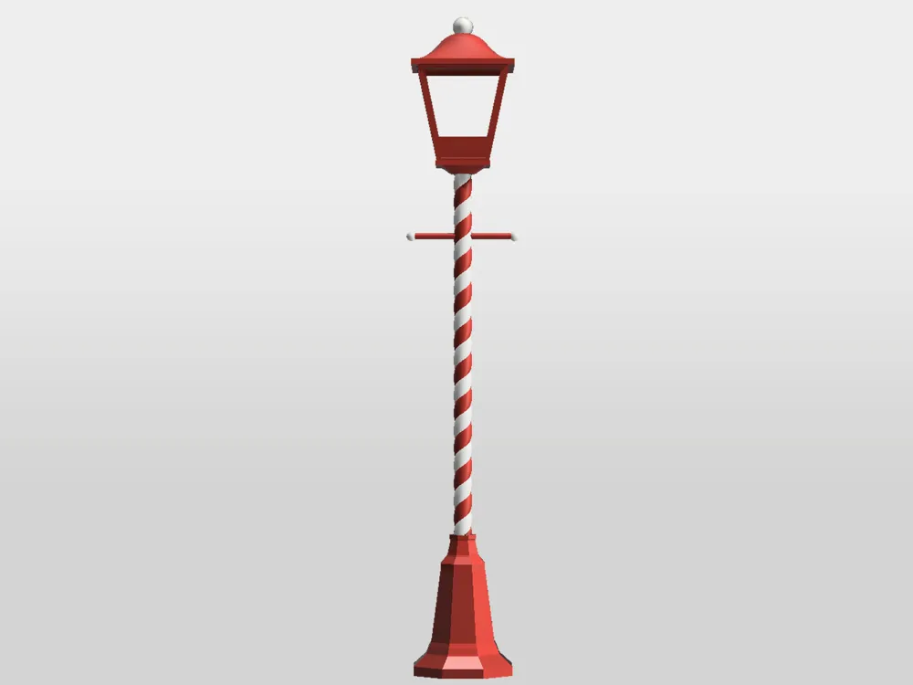 Victorian Christmas Street Lamp Candy Cane Lantern - Free 3D Print ...