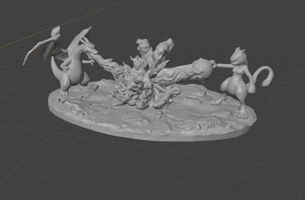 Pokémon Battle Diorama: Charizard vs Mewtwo - Free 3D Print Model ...