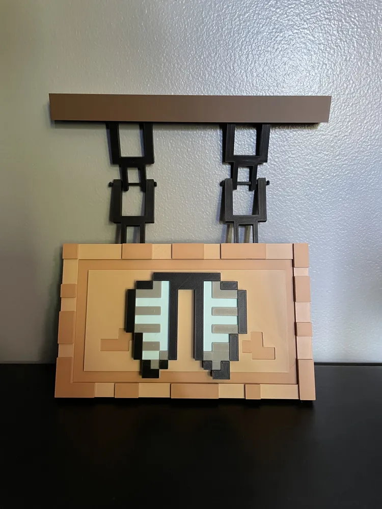 Elytra For Minecraft Hanging Sign - Magnetic by 3d NerdMakerWorld: Download Free 3D Models
