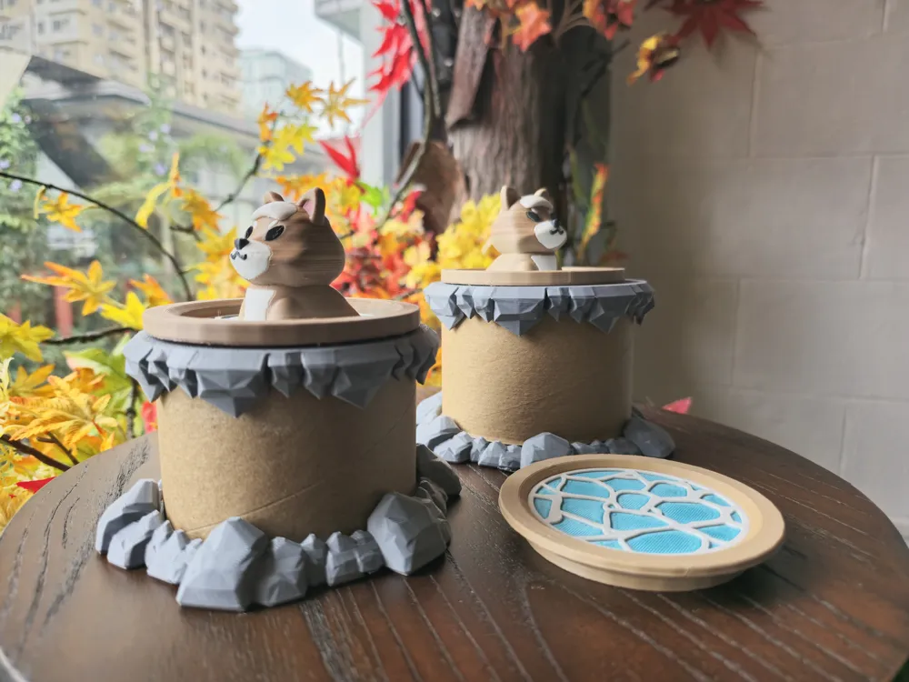 Shiba Inu Onsen Cardboard Spool Container by HAL MakerWorld: Download ...