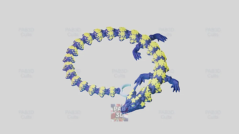 Articulated Flexi Dragon Stars and Moon by PAB3D MakerWorld: Download ...