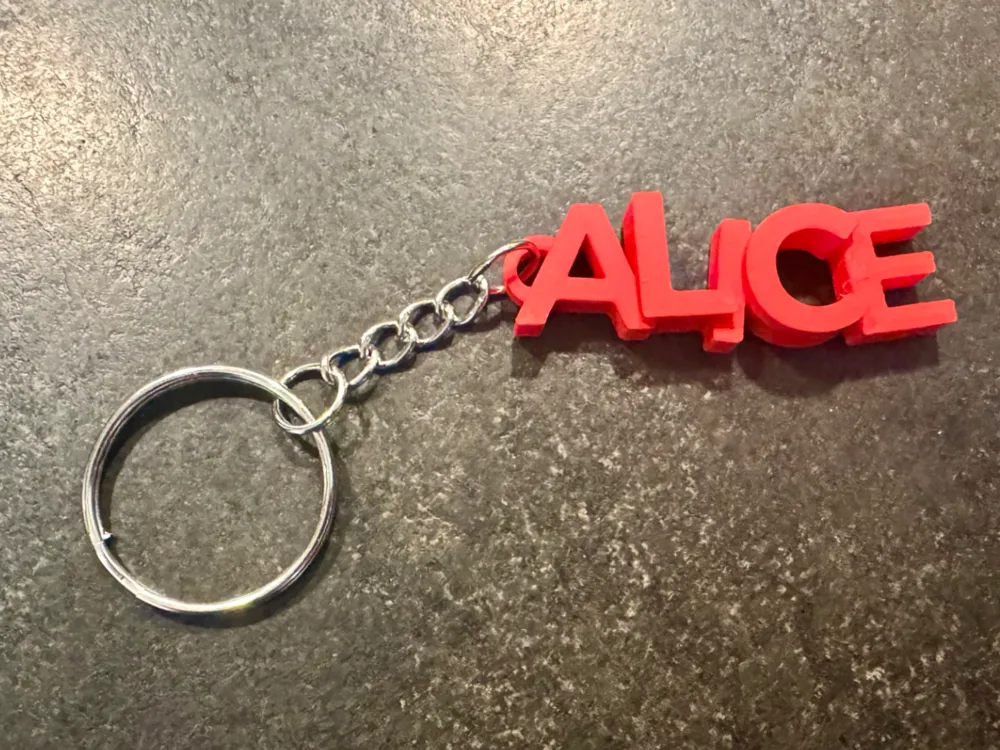 Personalized keychain with the name ALICE by xavax MakerWorld: Download ...