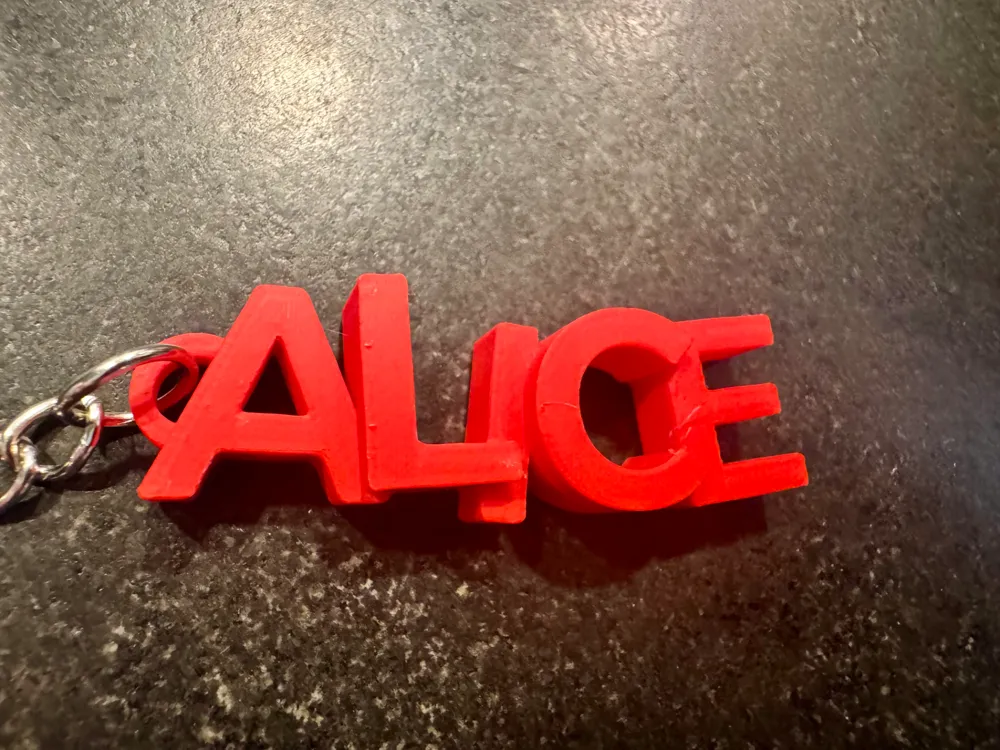 Personalized keychain with the name ALICE by xavax MakerWorld: Download ...
