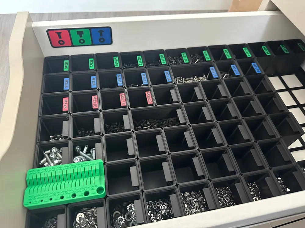 Gridfinity H8 Boxes with screw labels by Archer - MakerWorld