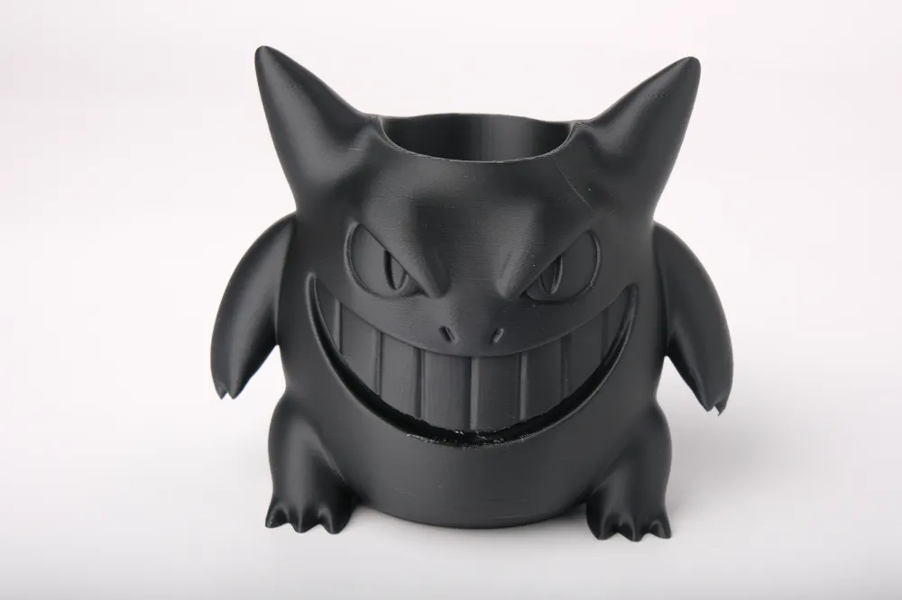 Gengar Pot – Black Matte Pokémon-Inspired Planter - Free 3D Print Model ...