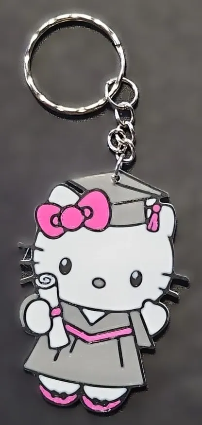 Hello Kitty Graduation keychain 2 faces - Free 3D Print Model - MakerWorld