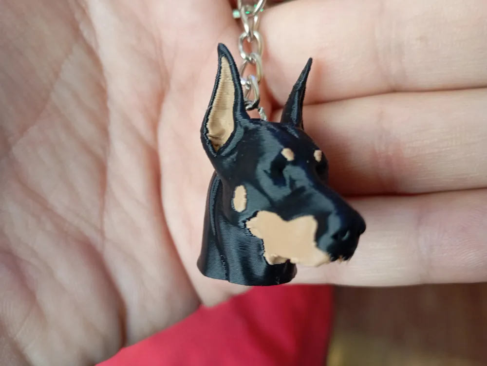 dog Doberman head keychain by orama3dvibes MakerWorld: Download Free 3D ...