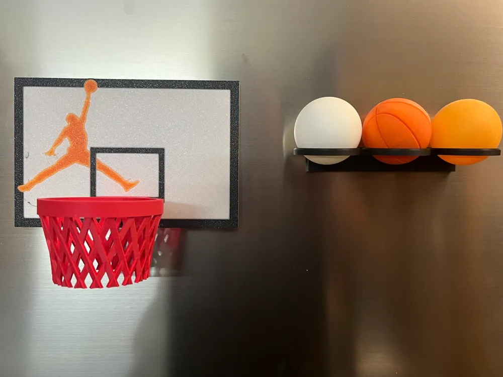 AIR Jordan Fridge Magnet Hoops with Ball Storage by MaSSa3 - MakerWorld