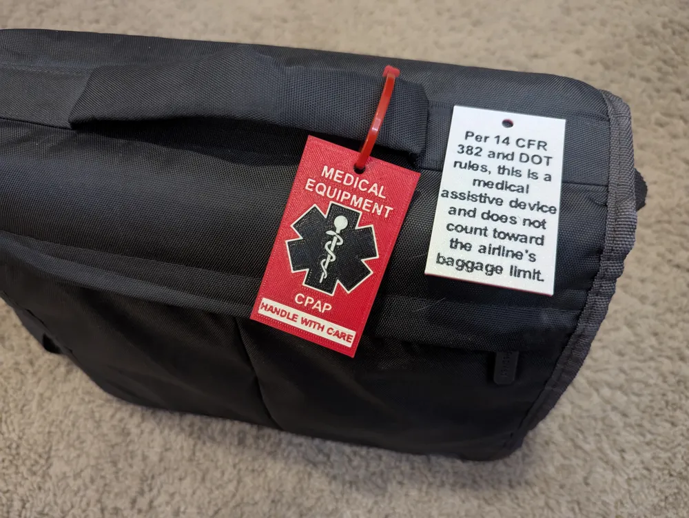 Double Sided - CPAP Luggage Tag Medical Device by ...