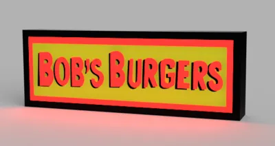 bobs burgers sign lightbox/ wall art by tropicgtiturbo - MakerWorld