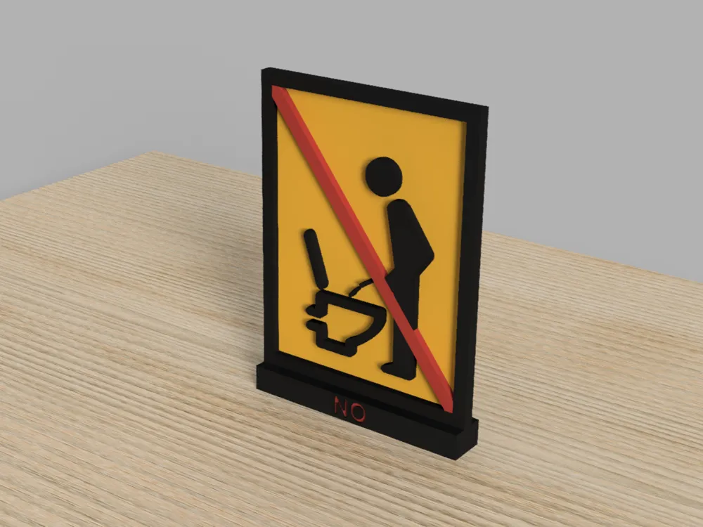 Do not pee while standing sign by Lars - MakerWorld