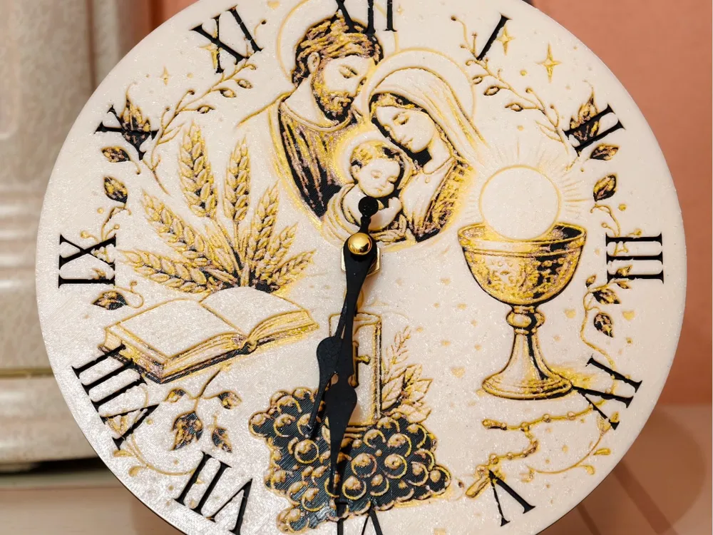 Religious Holy Family Communion Clock 170mm - Free 3D Print Model ...