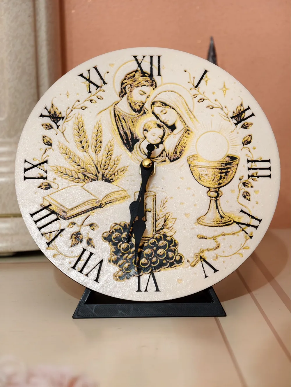 Religious Holy Family Communion Clock 170mm - Free 3D Print Model ...