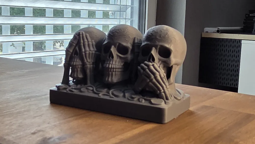 Skull Trio Statue: See Hear Speak No Evil by Cosa_93 MakerWorld ...