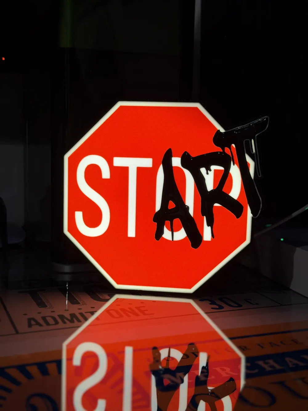 START Sign lightbox – Stop road Sign Remix led - Free 3D Print Model ...