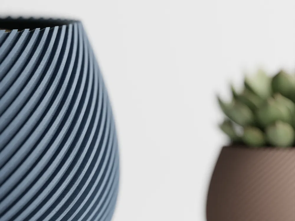 Modern ribbed Planter Plant Pot Vase Series 5 by HpInvent - MakerWorld