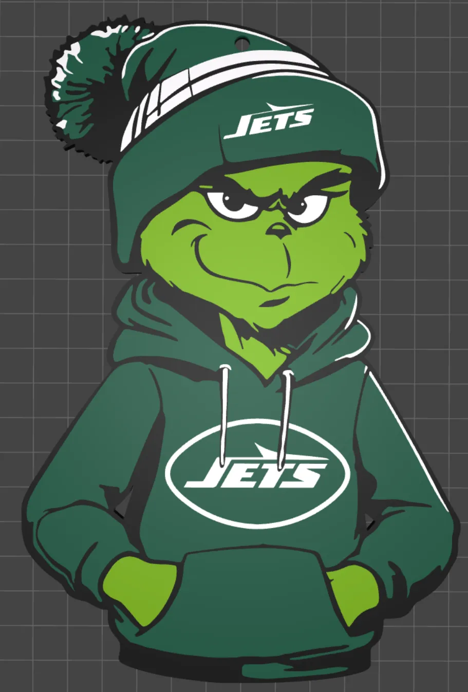 Grinch NY Jets Christmas Ornament - Free 3D Print Model - MakerWorld