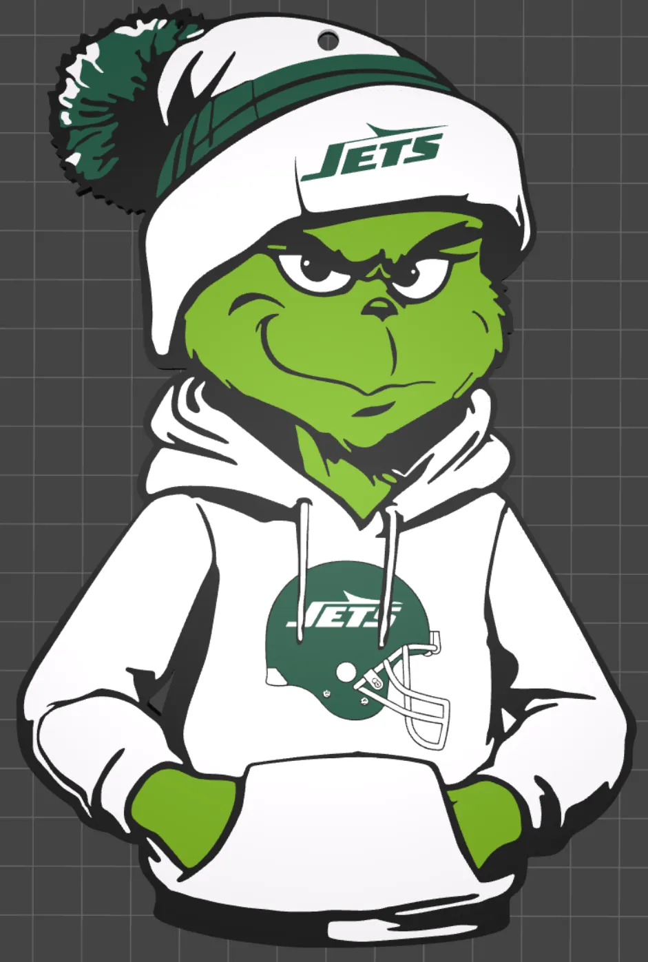 Grinch NY Jets Christmas Ornament - Free 3D Print Model - MakerWorld