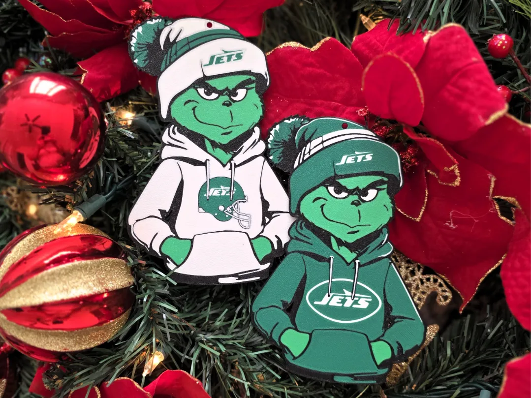 Grinch NY Jets Christmas Ornament - Free 3D Print Model - MakerWorld