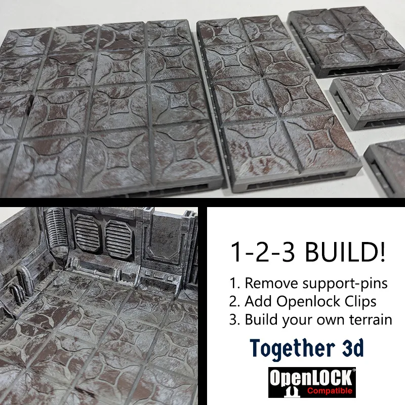 Sci fi tiles - patterned Remixed by Together 3D MakerWorld: Download ...
