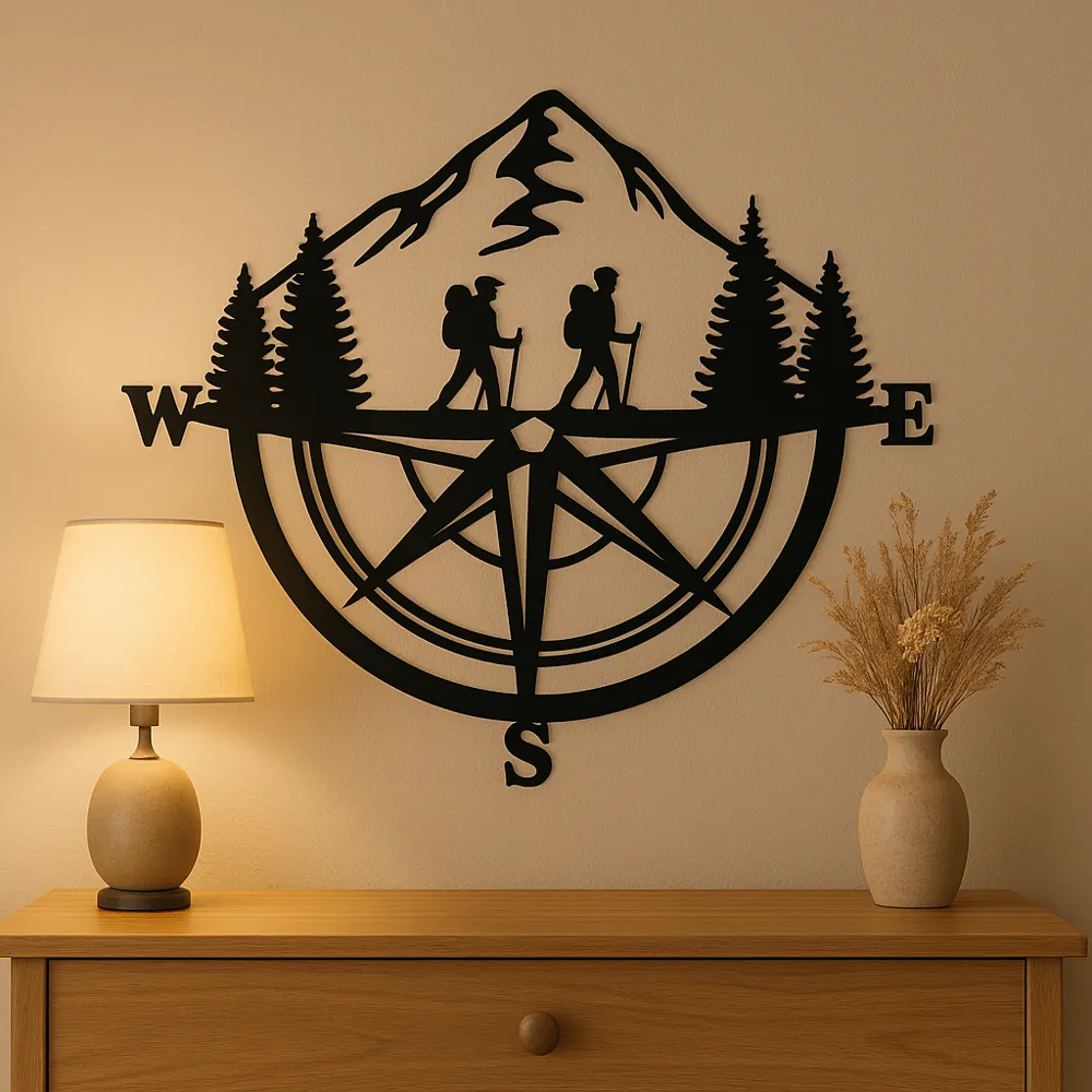 Hiking compass wall decoration - Free 3D Print Model - MakerWorld