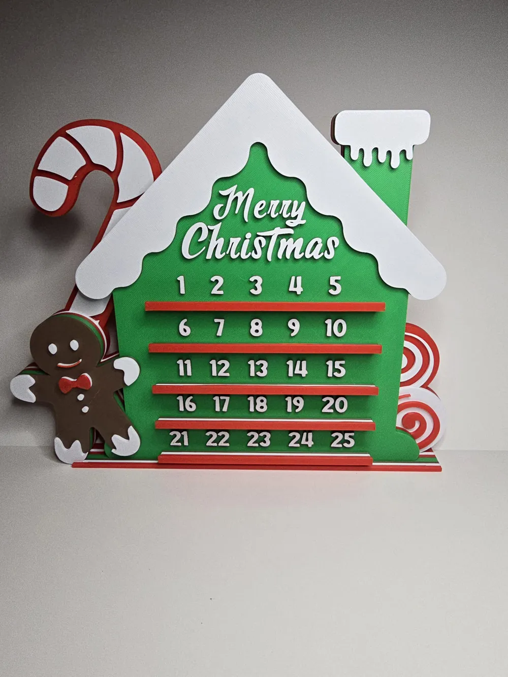 Christmas Countdown Gingerbread House - Free 3D Print Model - MakerWorld
