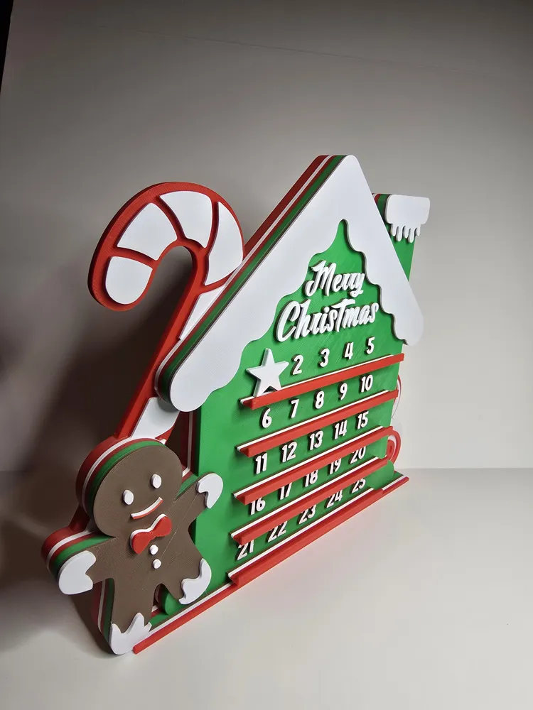 Christmas Countdown Gingerbread House - Free 3D Print Model - MakerWorld