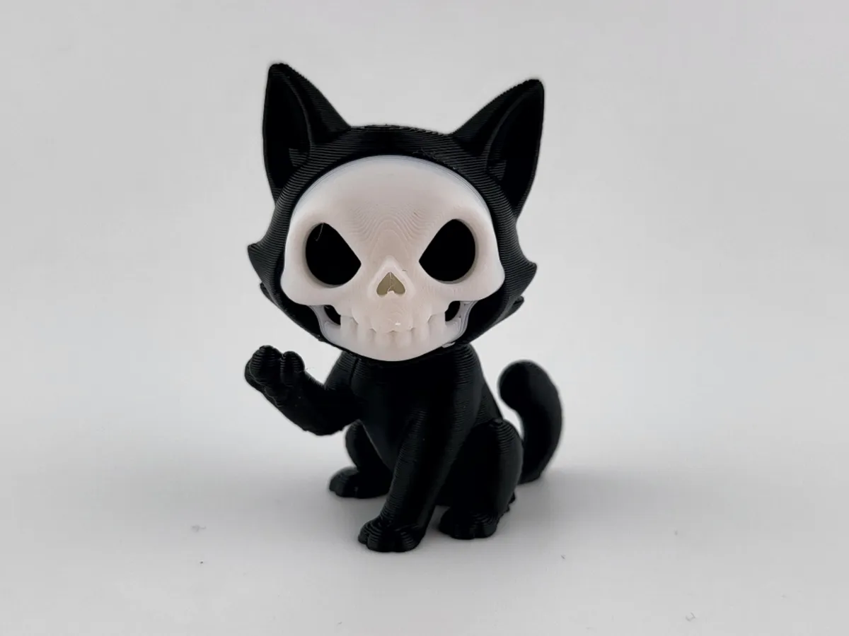 Skeleton Cat Figurine Grim Reaper Style Kitty - Free 3D Print Model ...