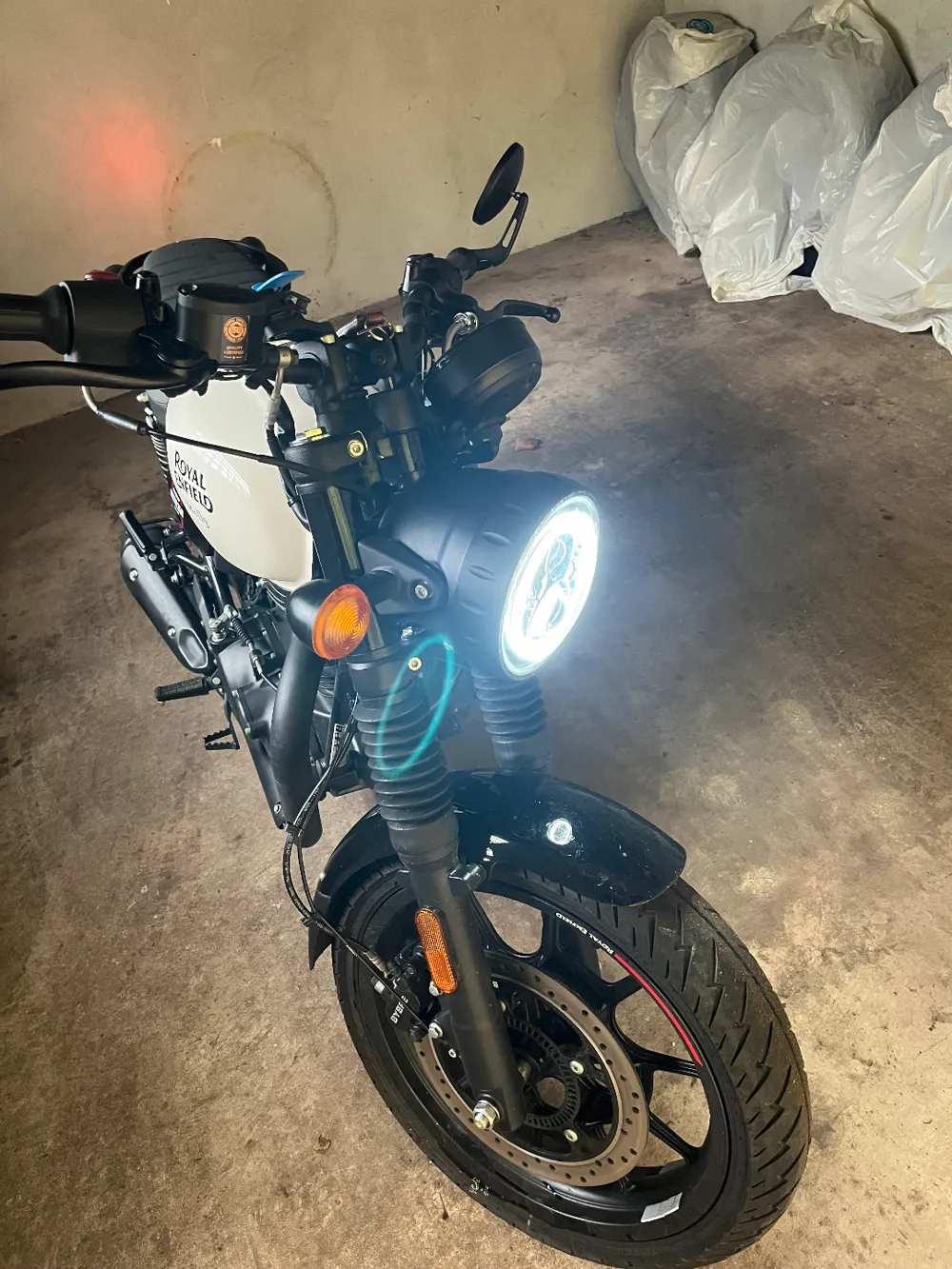 LED headlight adapter for Royal Enfield Hunter 350 mod. 2022/23 by Rauk ...