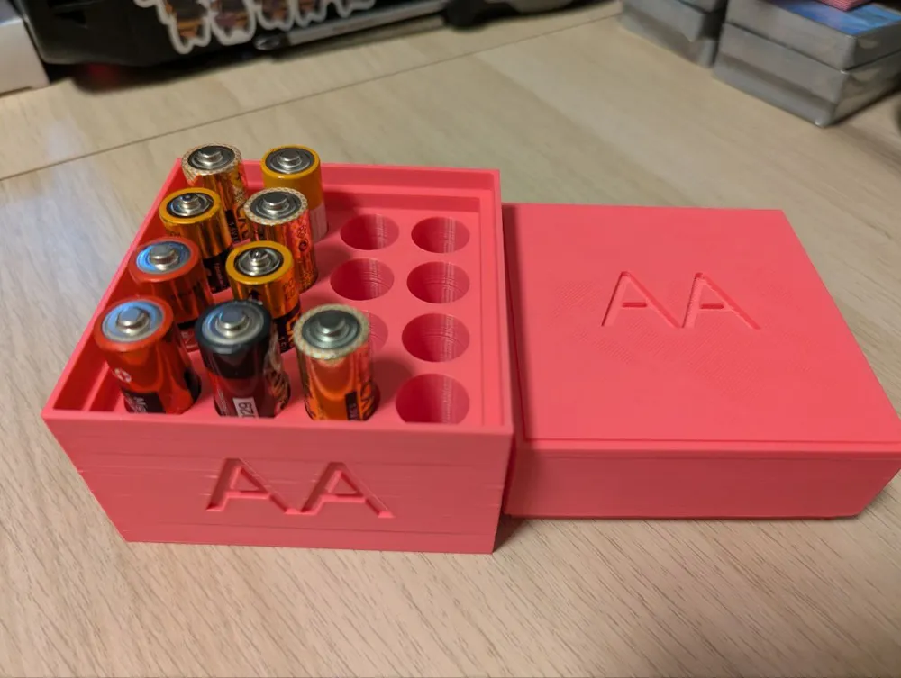 Batteries Container - Up to 16 AA BATTERIES! - Free 3D Print Model ...