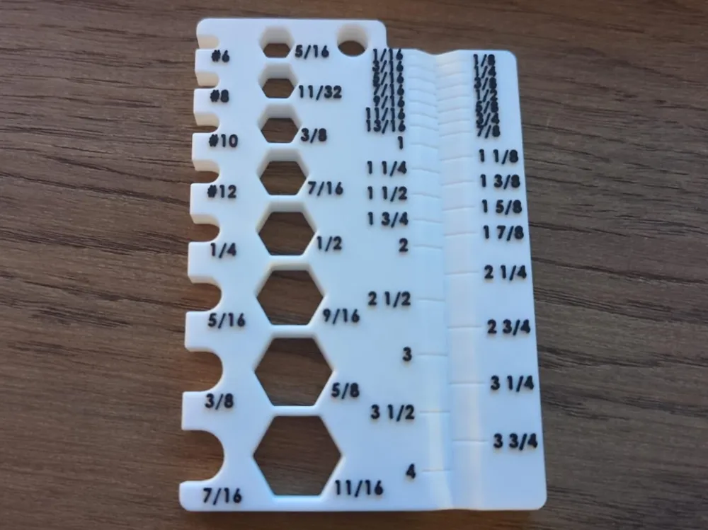 Imperial bolt/screw/nut measurement tool - Free 3D Print Model - MakerWorld