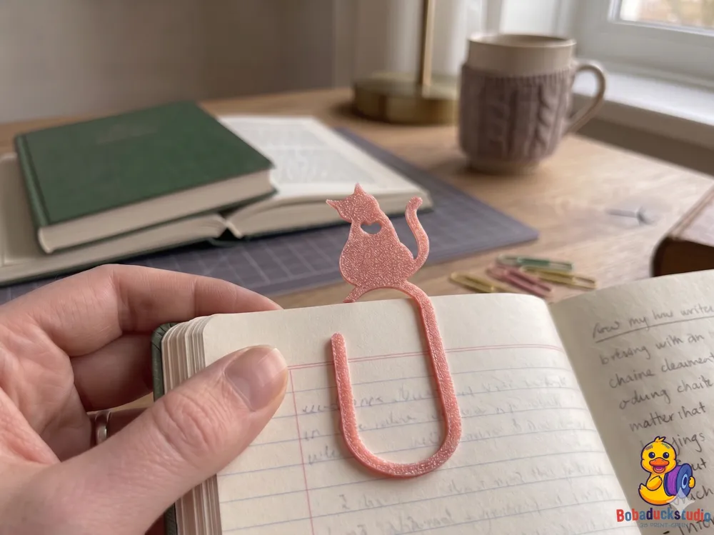 Cute Cat Heart Bookmark - Free 3D Print Model - MakerWorld