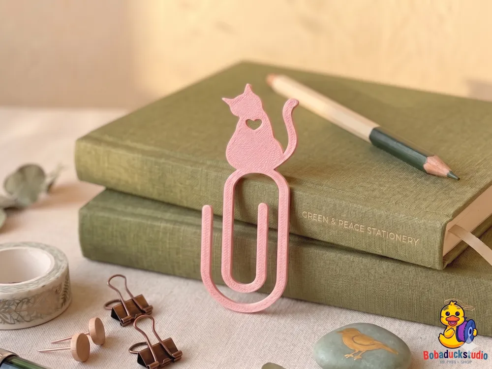 Cute Cat Heart Bookmark - Free 3D Print Model - MakerWorld