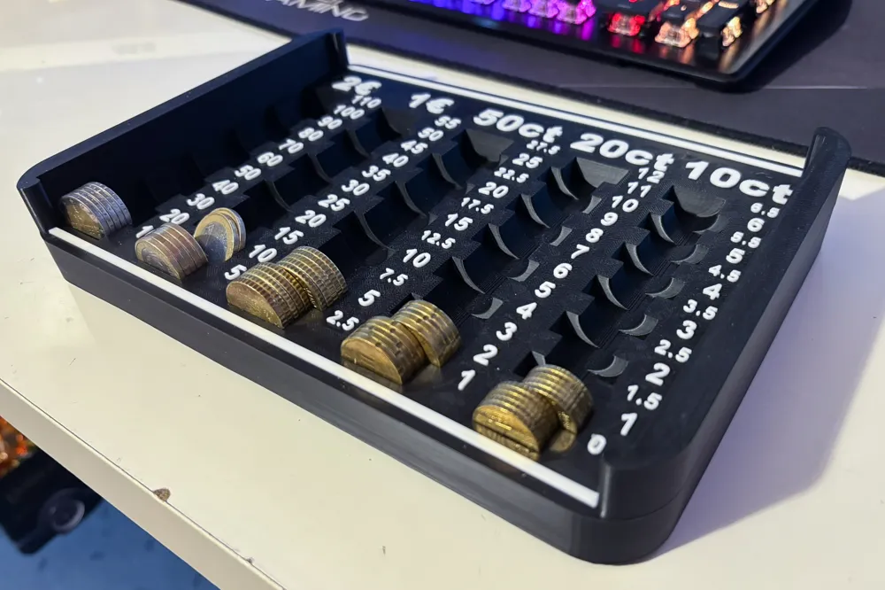 Euro Coin Sorter Box (Stackable) - Free 3D Print Model - MakerWorld