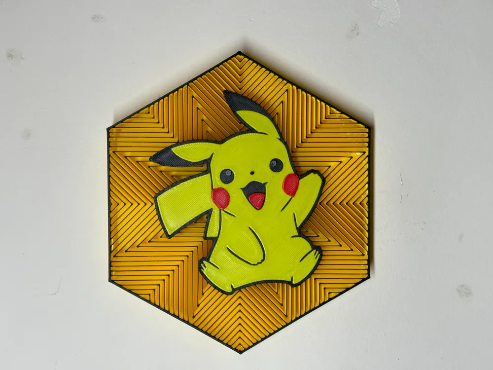 Pikachu Hexagon Wall art - Pokémon by Kevyn 3D - MakerWorld