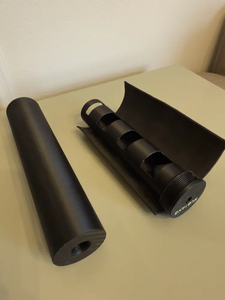 Airsoft Air rifle suppressor with Baffles 1/2" UNF - Free 3D Print ...