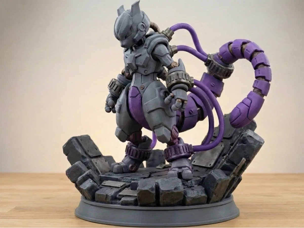 Armored Mewtwo Diorama - Free 3D Print Model - MakerWorld