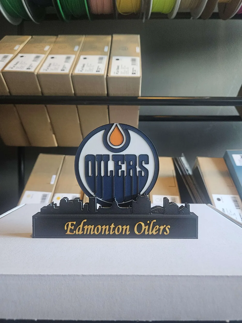 Edmonton Oilers with skyline of Edmonton NHL by Rotterdam_3d_Art ...
