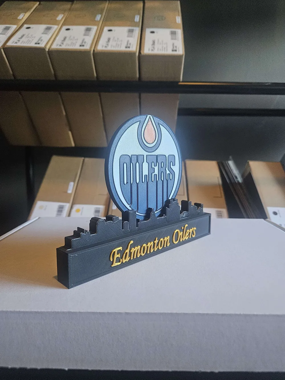 Edmonton Oilers with skyline of Edmonton NHL by Rotterdam_3d_Art ...