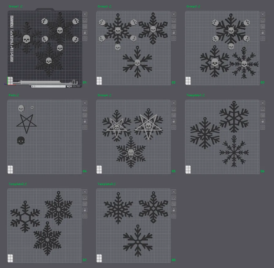 Gothic Skull Snowflake Ornaments by Signaturehobbies - MakerWorld