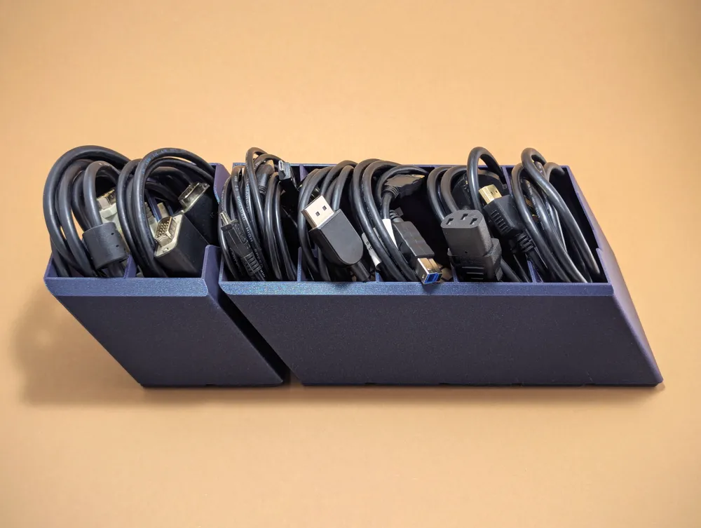 Gridfinity Organizer For Large Cables (Tilted) by Dead Pixel - MakerWorld